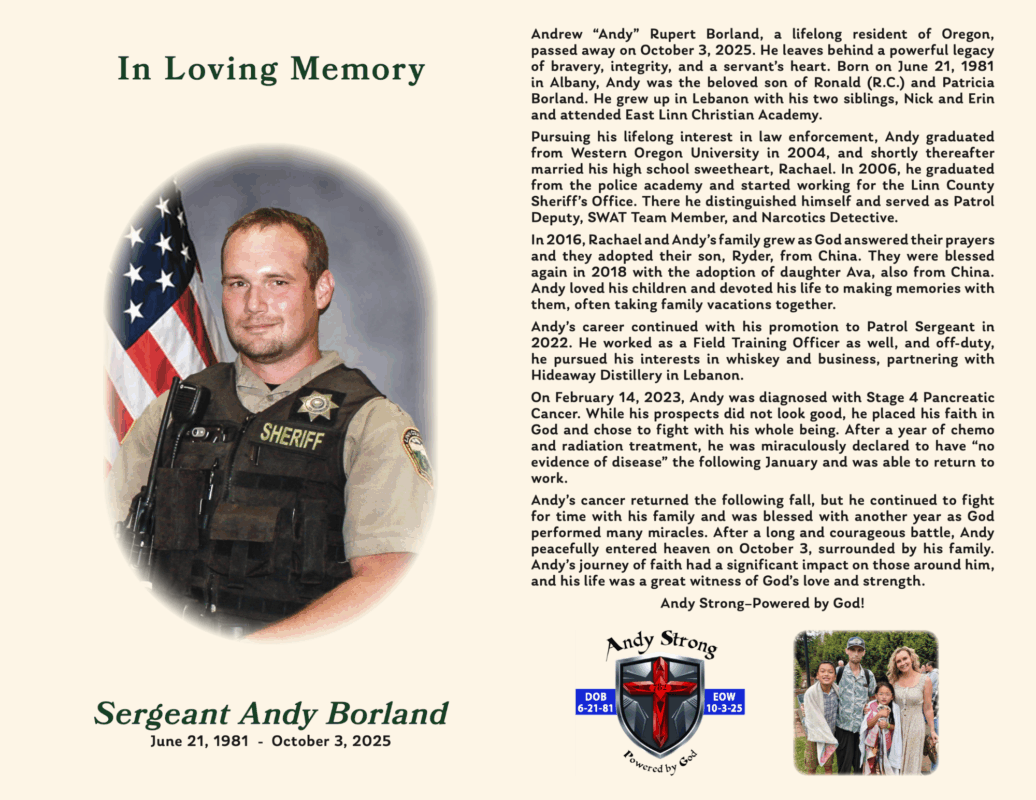 Sergeant Andy Borland - EOW: 10-03-2025 - Linn County Sheriff's Office