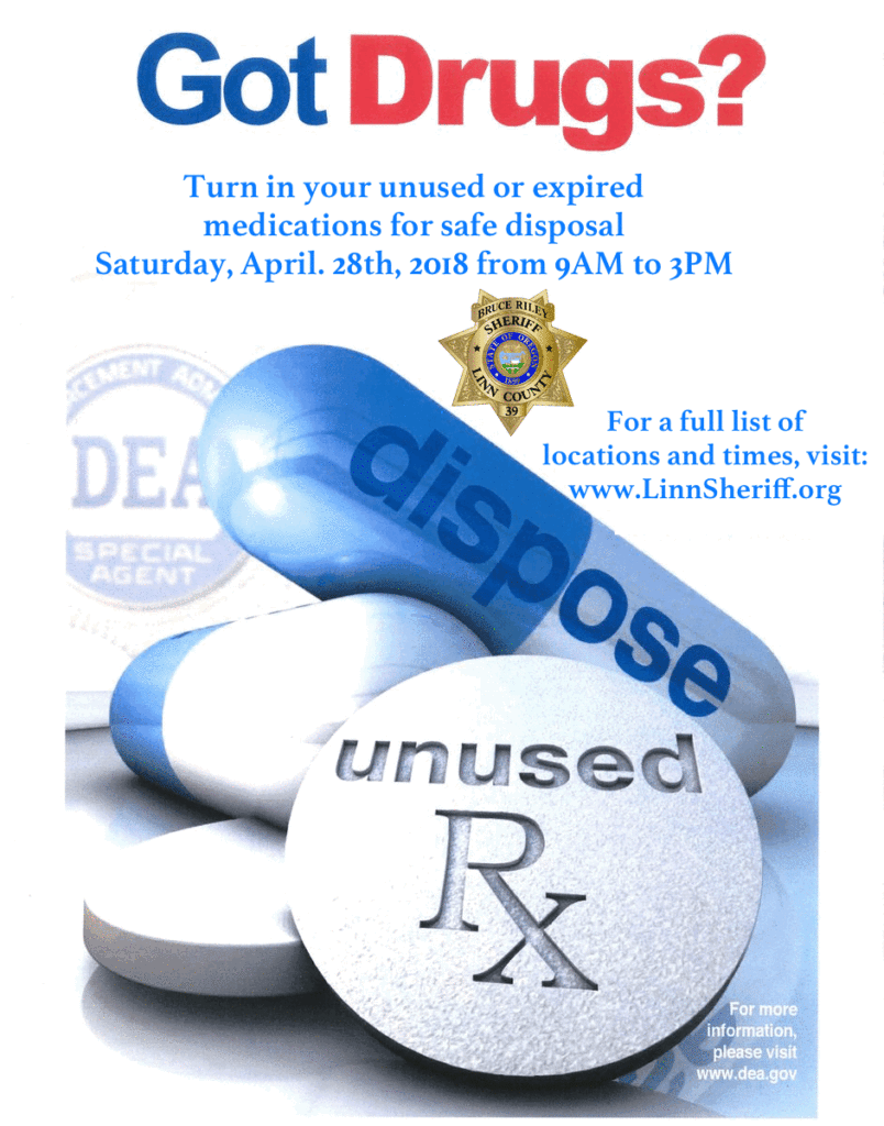 National Drug Take Back Initiative - Linn County Sheriff's Office